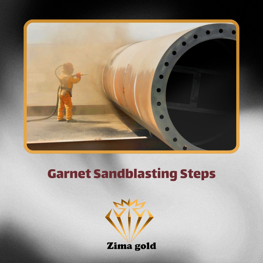 Garnet Sandblasting Steps - زیماگلدگارنت